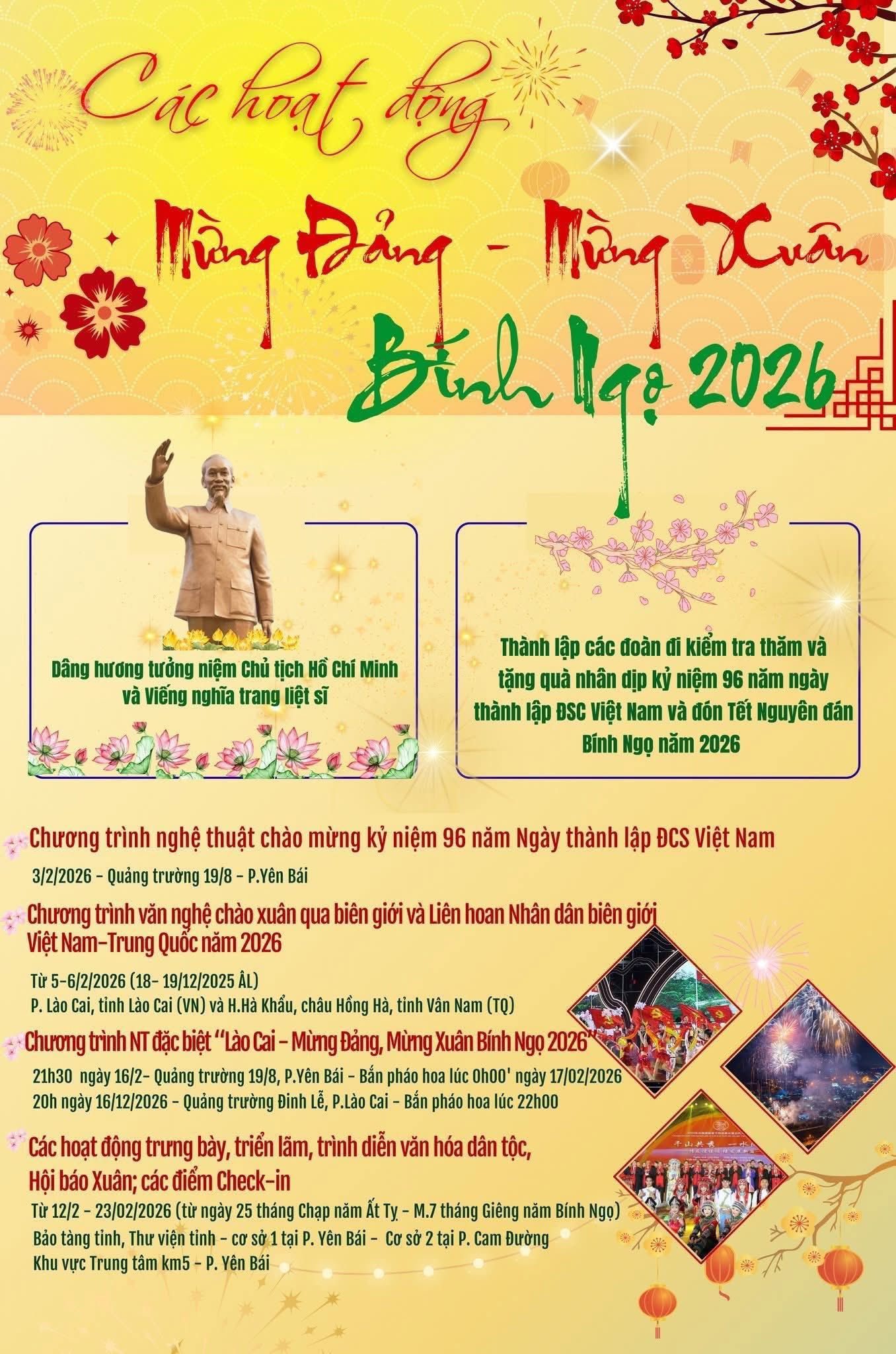 Lào Cai tổ chức nhiều hoạt động Mừng Đảng – Mừng Xuân Bính Ngọ 2026 ...