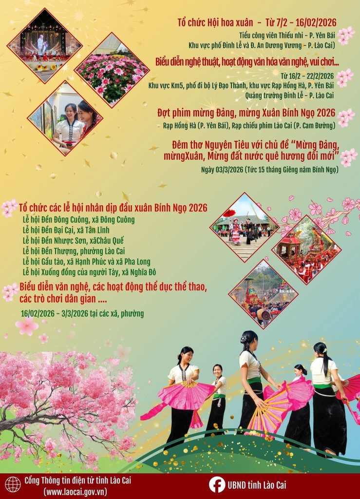 Lào Cai tổ chức nhiều hoạt động Mừng Đảng – Mừng Xuân Bính Ngọ 2026 ...